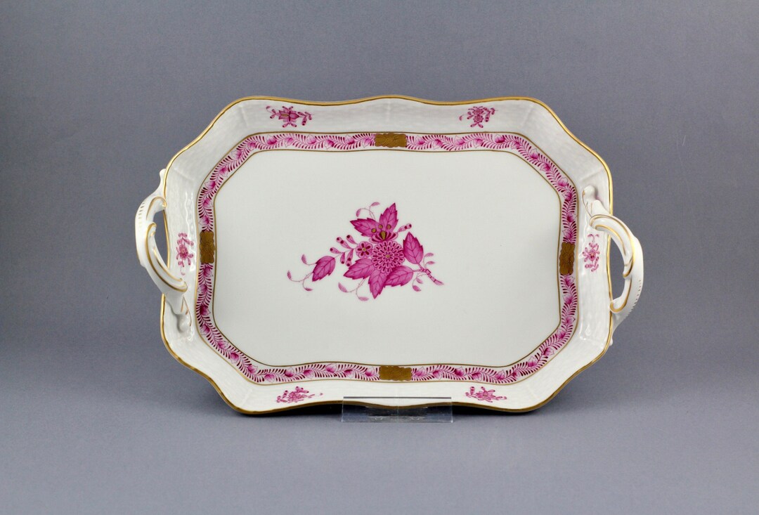 Herend Porcelain Tray Handpainted Raspberry APPONYI PURPLE Plate ...