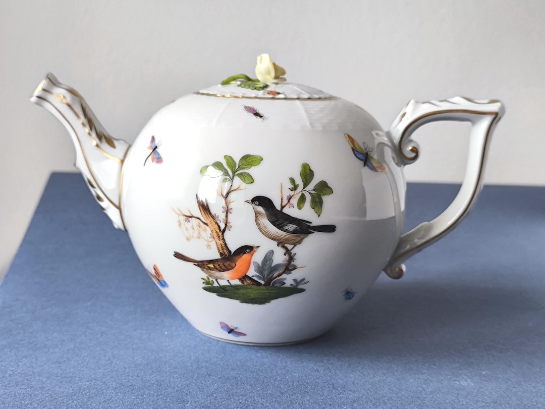 Herend Teapot, Herend Hungary Rothschild Bird Porcelain Tea Pot Fine ...