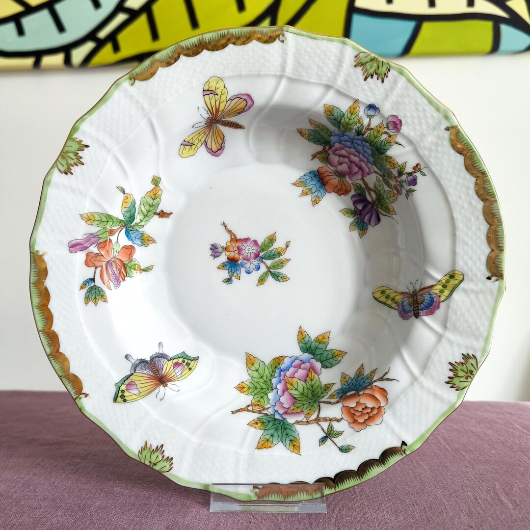 Herend Dish Queen Victoria Plate, Handpainted Herend Hungary Queen ...