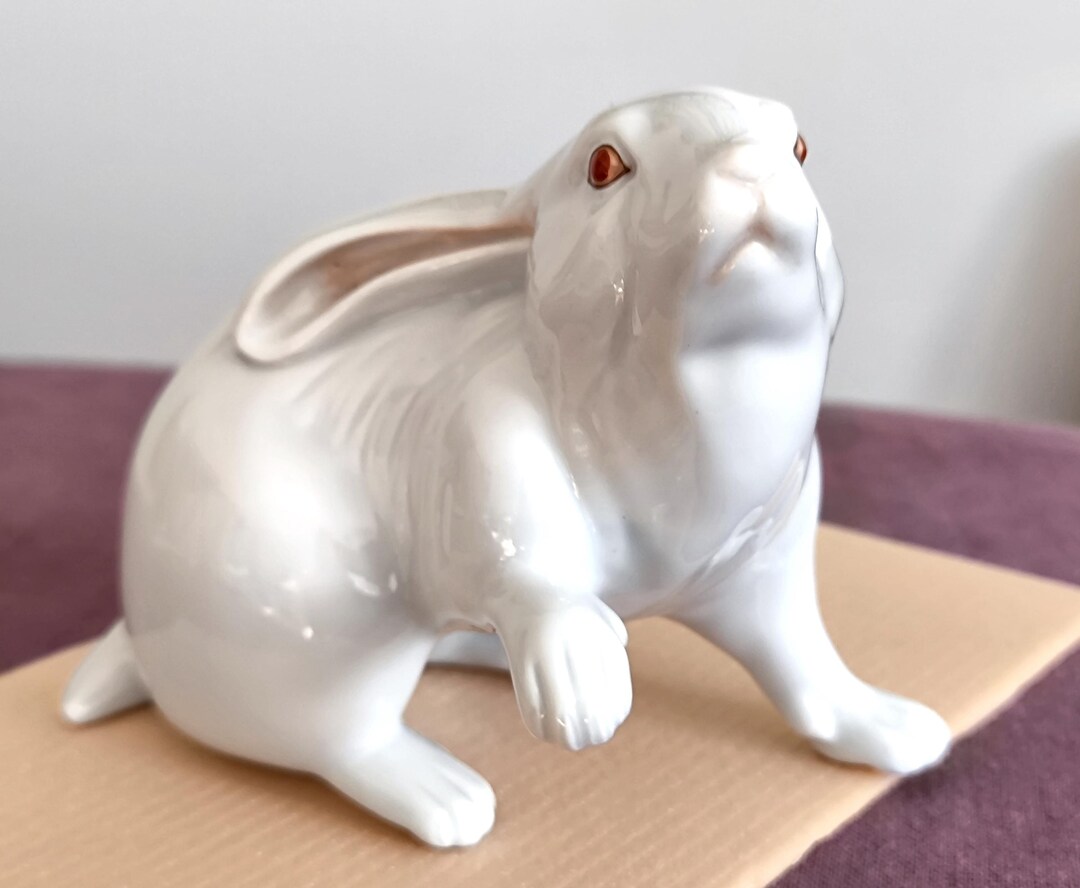 Herend Rabbit Figurine, Herend Hungary Fine China Porcelain Animal ...