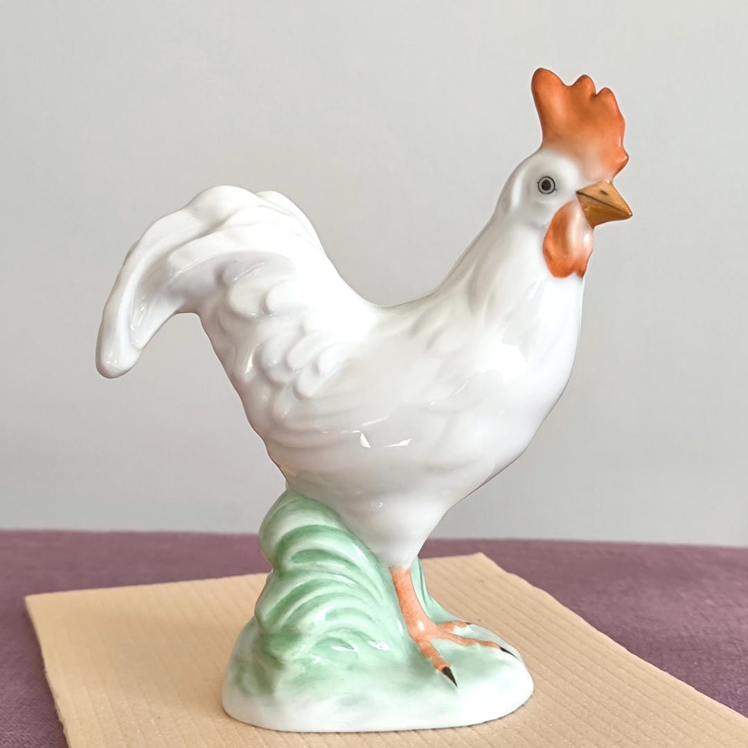 Herend Rooster Figurine, Herend Hungary Fine China Porcelain Animal ...