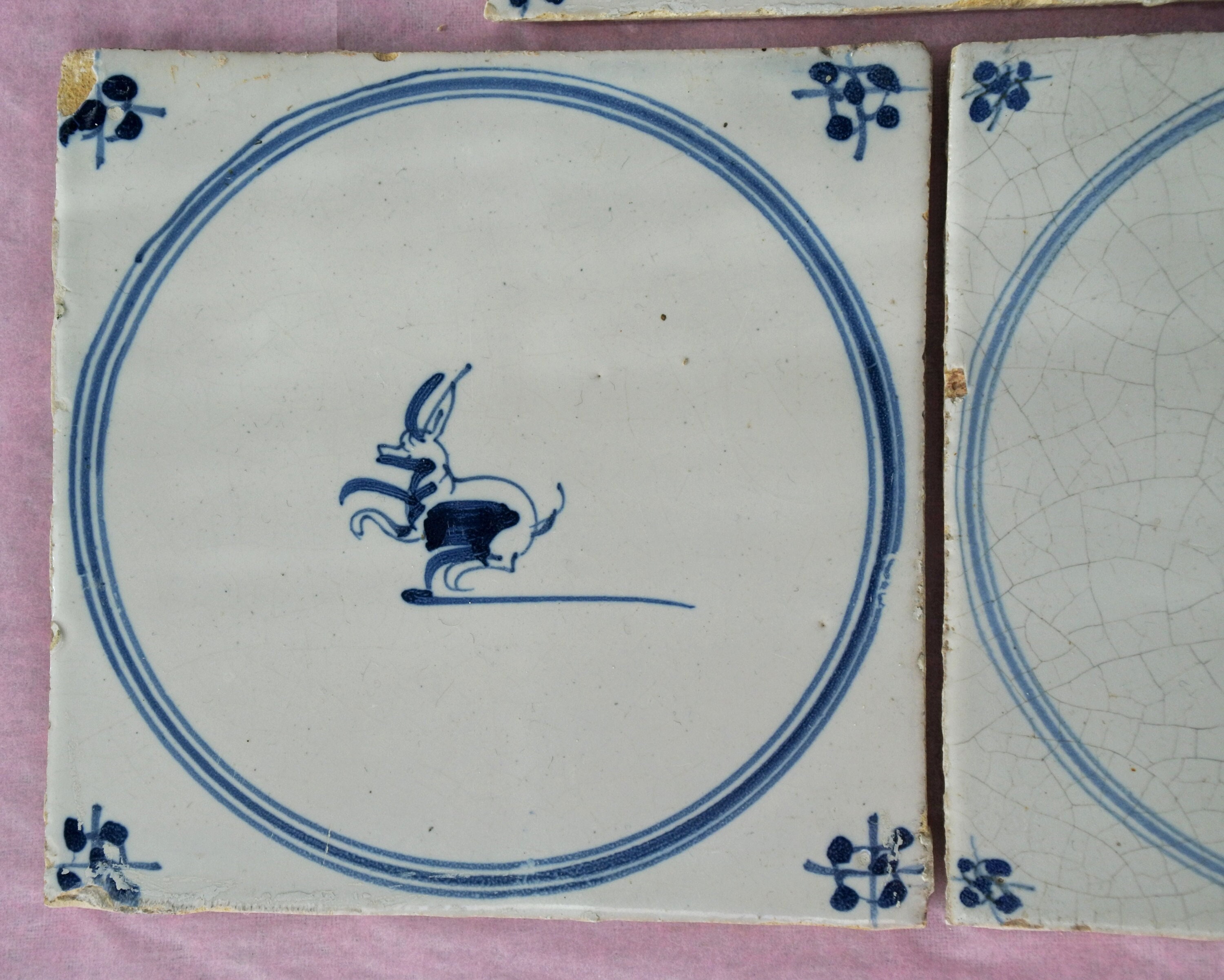 Antique 18th Century Delft Tile Blue and White Tiles Dutch Pottery ...