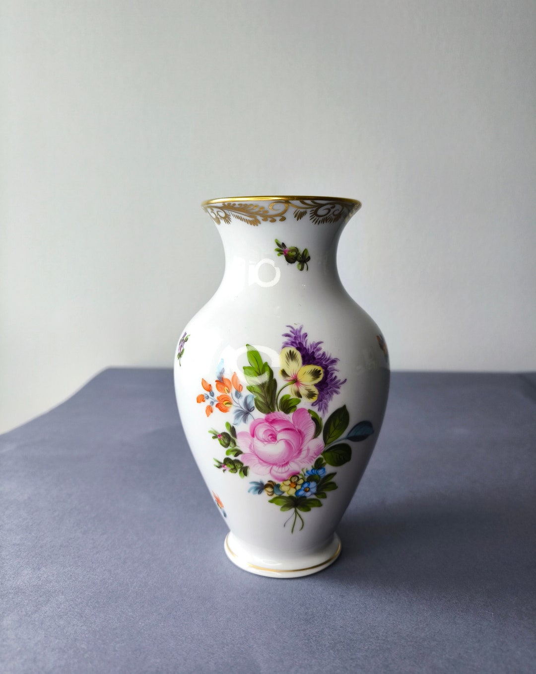 Herend Vase Handpainted Porcelain Floral Design for Luxury Home Decor ...