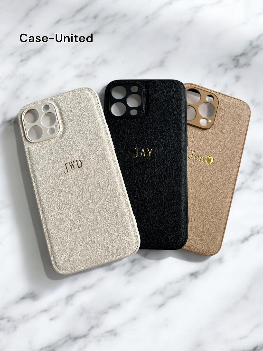 Personalised Custom Name Leather Case for iPhone 17 16 15 14 13 12 11 ...