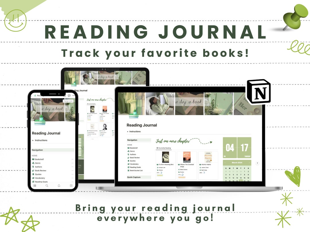 Notion Personal Library Reading Tracker Digital Planner All in One Book ...