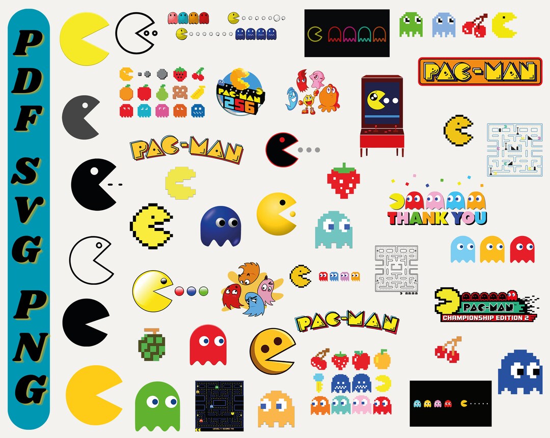 Pac-man Svg Bundle, Svg, Png, Dxf, Digital Files, Instant Download - Etsy