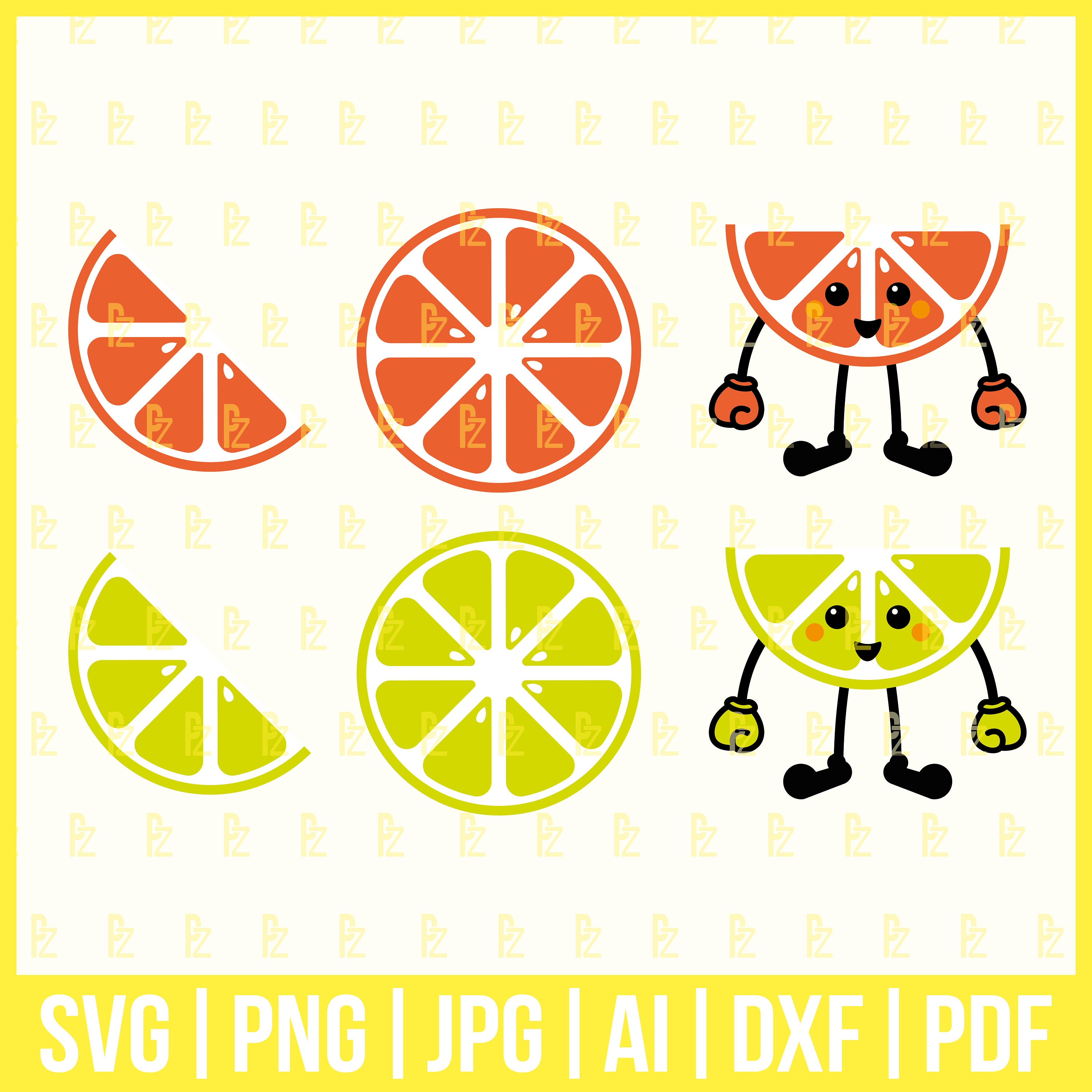 SVG Lemon Slice, Svg Drawing, Dxf, Ai, Png, Eps, Pdf, Groovy, Digital ...
