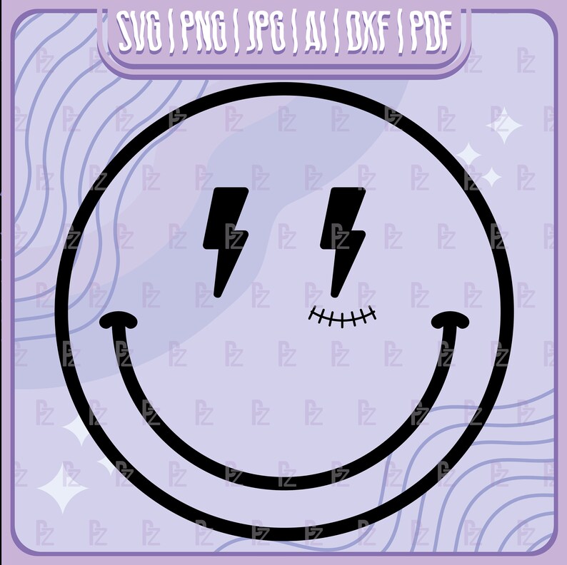 Lightning Smiley Face Svg High Smiley Svg Emoji Svg Svg Files for ...