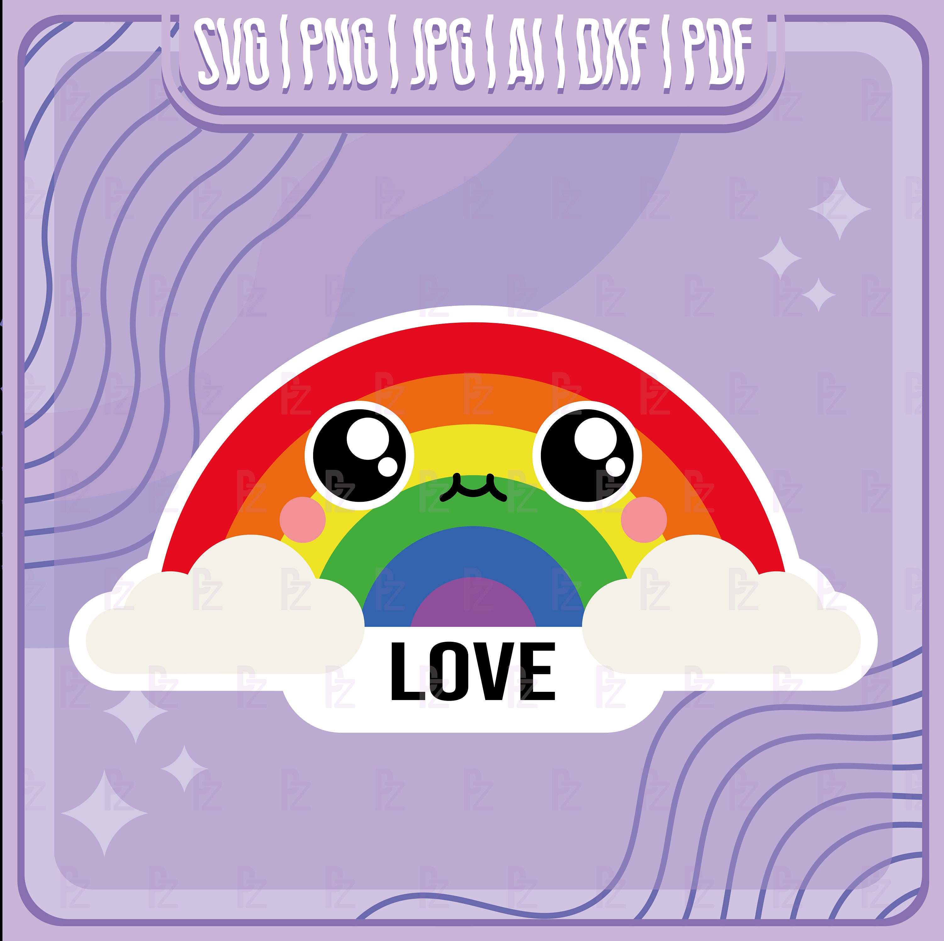 Rainbow Love SVG LGBTQ Svg Pride Month Clipart and Vector Pride PNG ...
