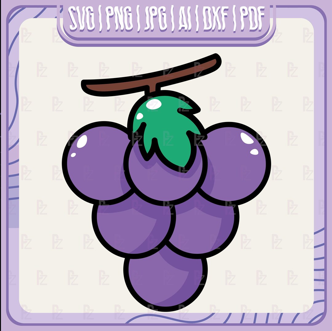 Grape Svg Fruit Svg Healthy Svg Png, Jpg, Pdf, Eps, Dxf Instant ...