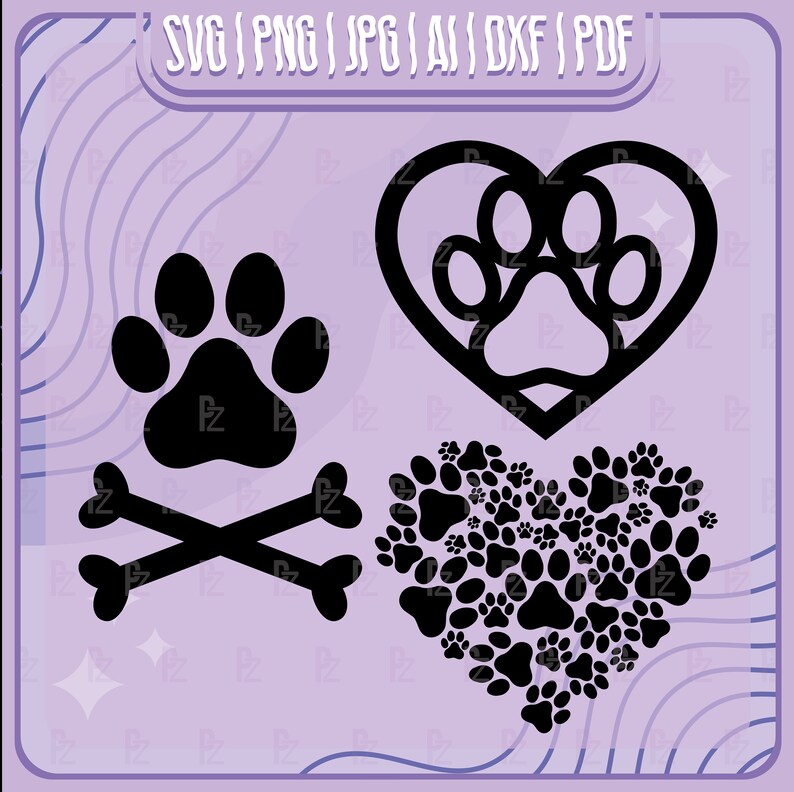 Paw Print Svg Bundle Dog SVG Bundle Paw Print Svg Puppy Svg Dog Lover ...