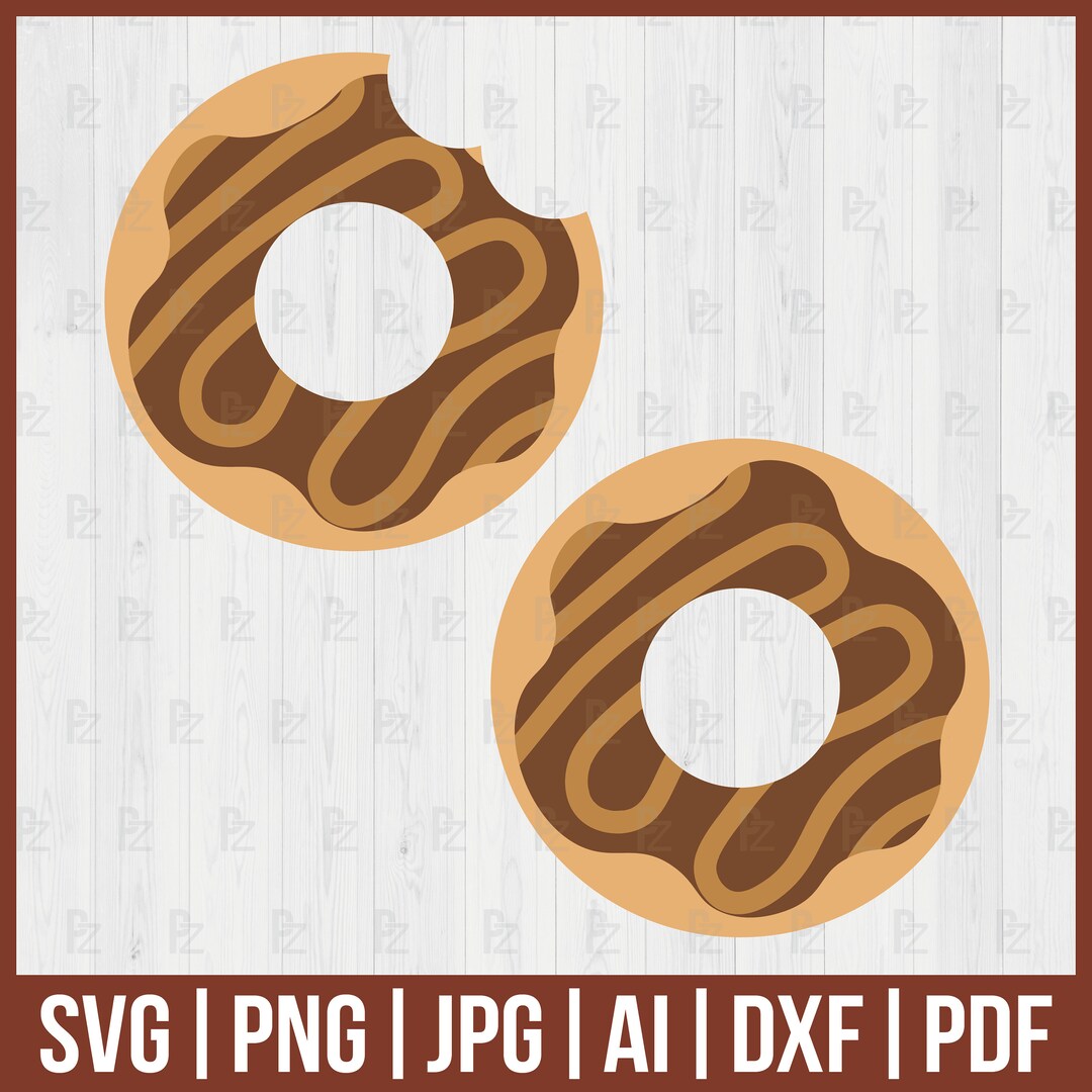 SVG Donut, Donut With Topping Vector and Clipart, Dxf, Pdf, Png, Jpg ...