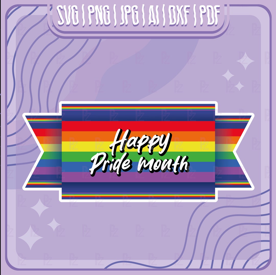 Happy Pride Month Svg Lgbtq Svg Pride Month Clipart And Vector Instant