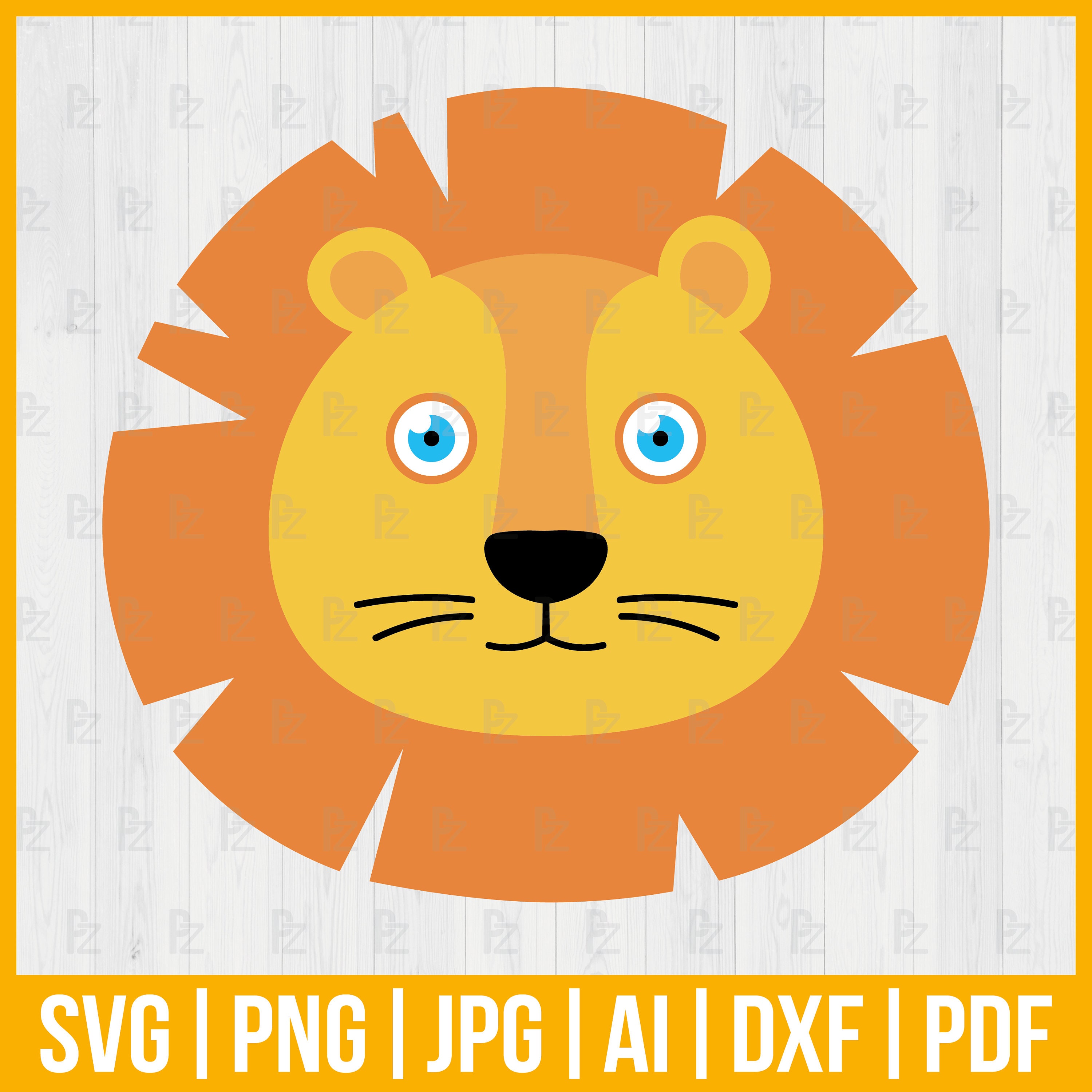 Lion SVG, Animal Svg, Vector and Clipart, Digital File, Svg, Dxf, Png ...