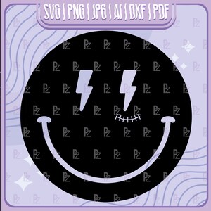 Lightning Smiley Face Svg High Smiley Svg Emoji Svg Svg Files for ...