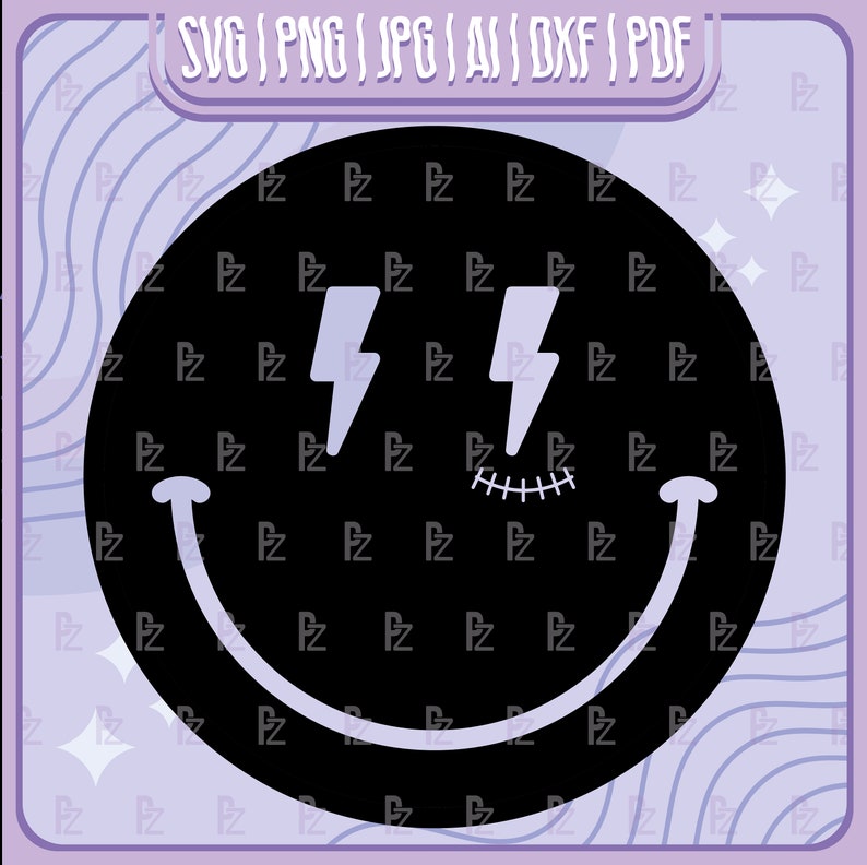Lightning Smiley Face Svg High Smiley Svg Emoji Svg Svg Files for ...