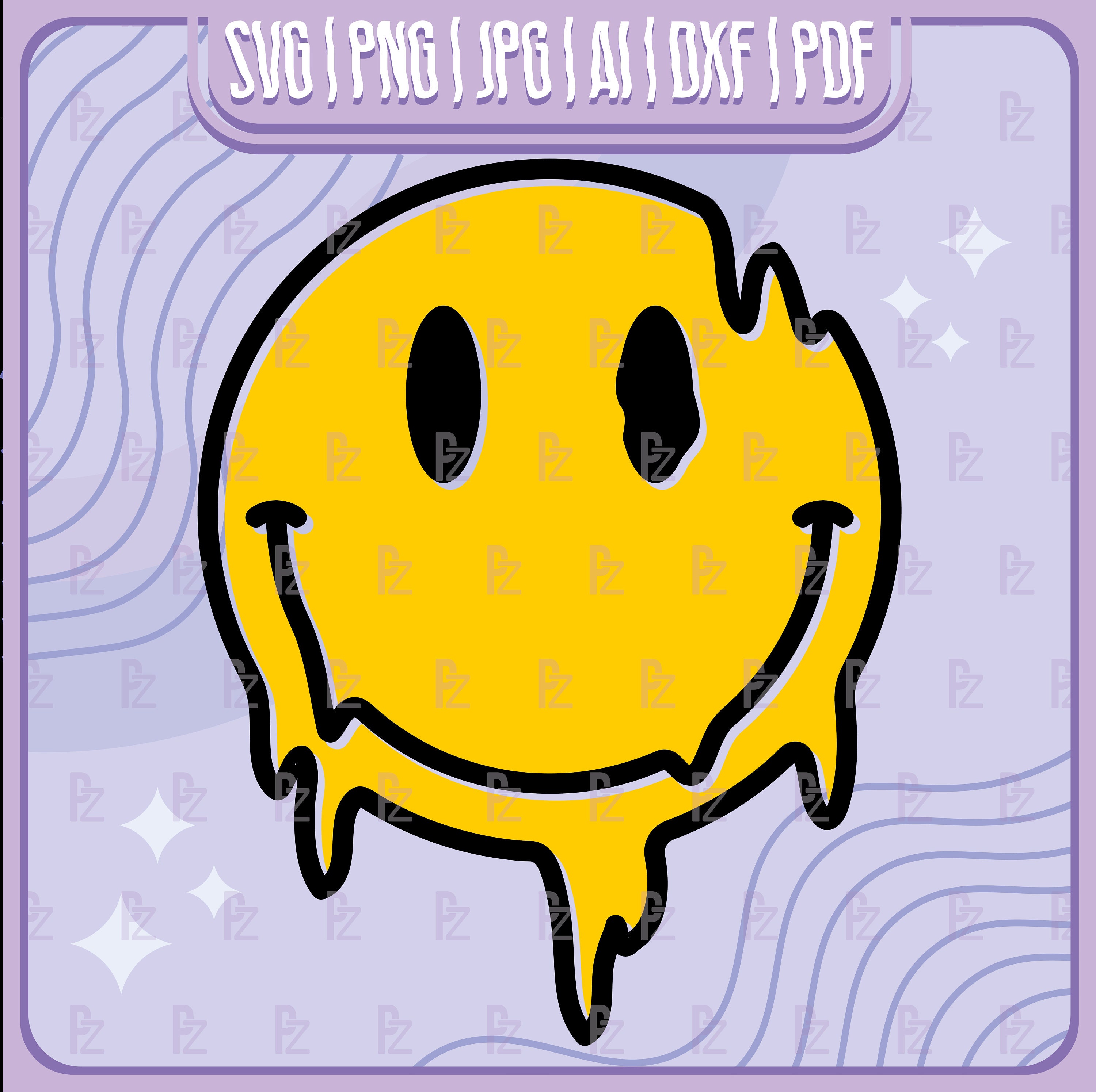 Drippy Smiley Face Svg Happy Face Svg Emoji Svg Svg Files for Cricut ...