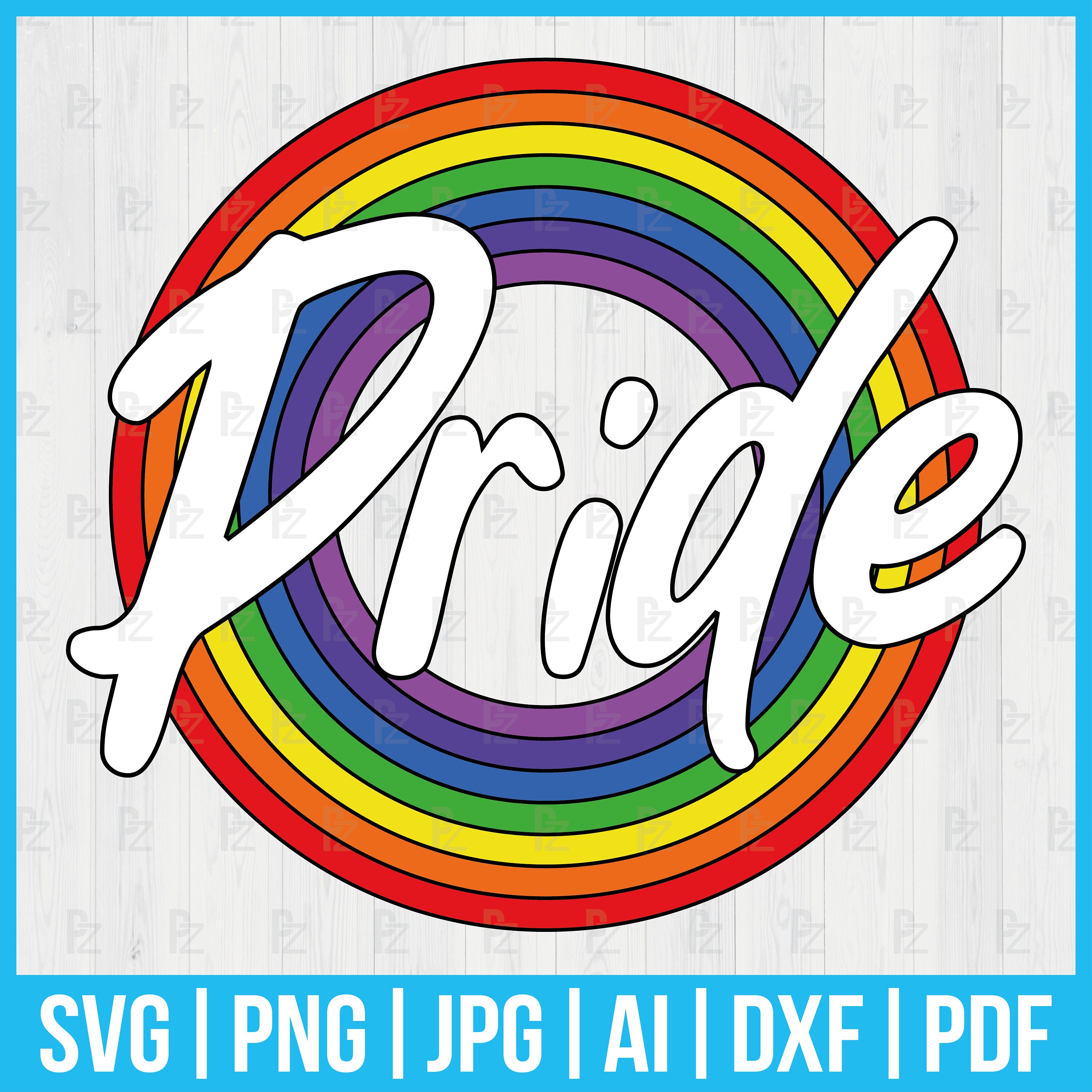 Rainbow Pride Svg, Lgbtq Svg, Gay Pride Svg, Dxf, Svg, Png, Jpg, Eps ...