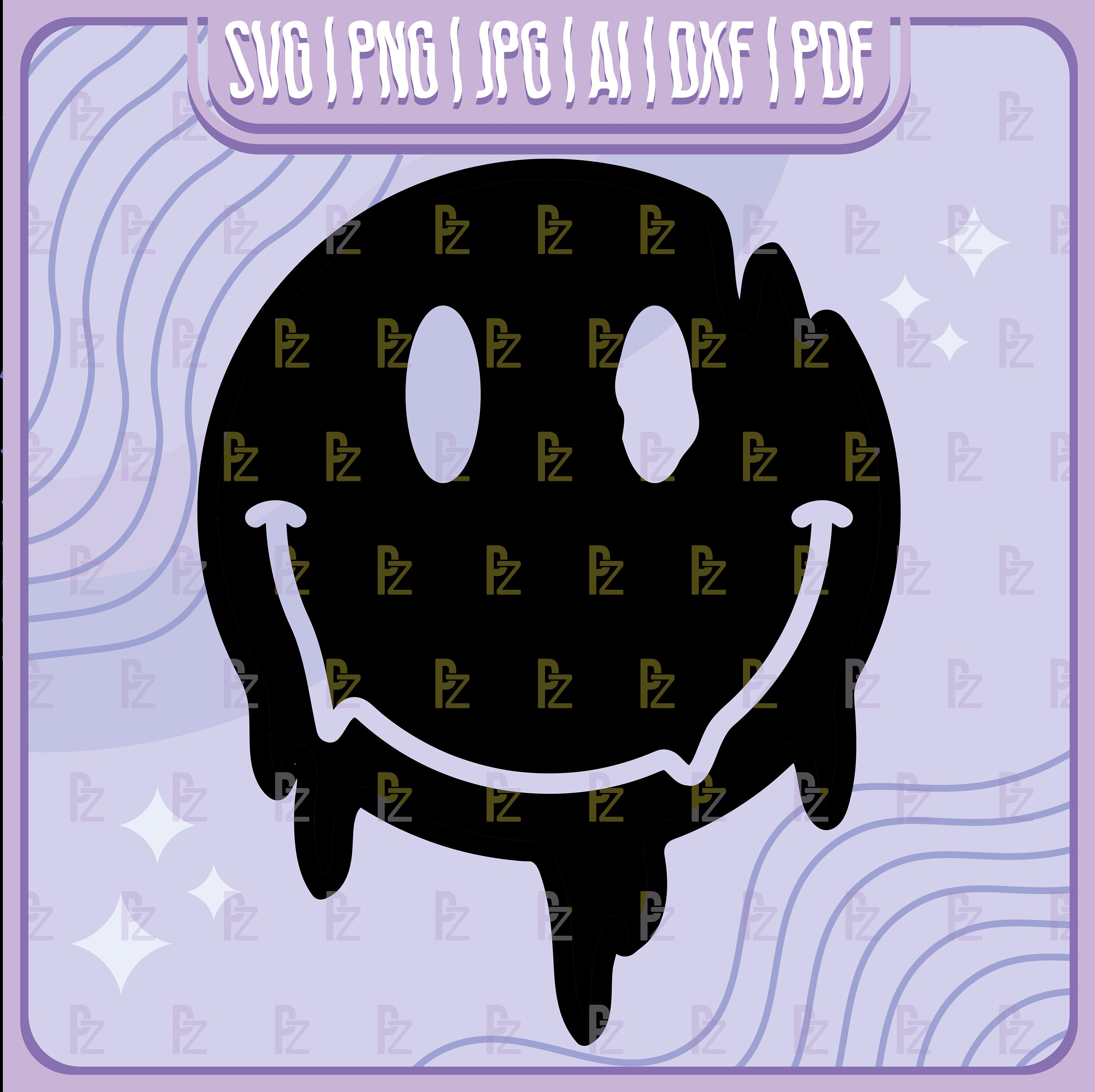 Drippy Smiley Face Svg Happy Face Svg Emoji Svg Svg Files for Cricut ...