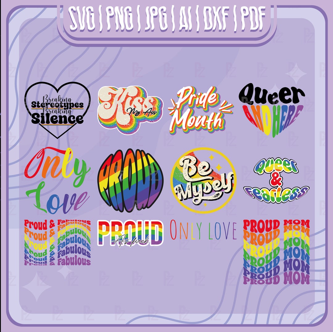 Lgbtq Svg Bundle Pride Svg Gay Svg Rainbow Svg Gay Pride Shirt Svg Gay