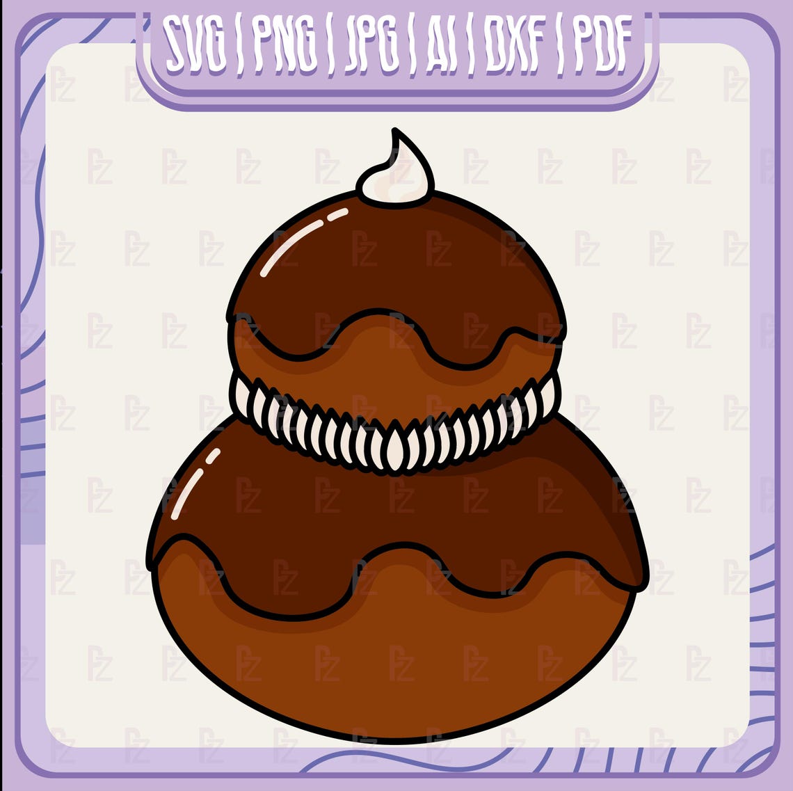 SVG Chocolate Nun, French Pastry Svg, Svg, Dxf, Png, Jpg, Pdf, Eps ...