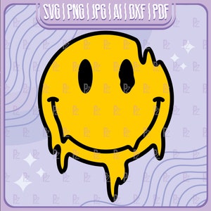 Drippy Smiley Face Svg Happy Face Svg Emoji Svg Svg Files for Cricut ...