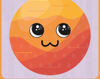 Blue Planet Svg, Cute Planet Vector and Clipart, Kawaii Face Svg ...