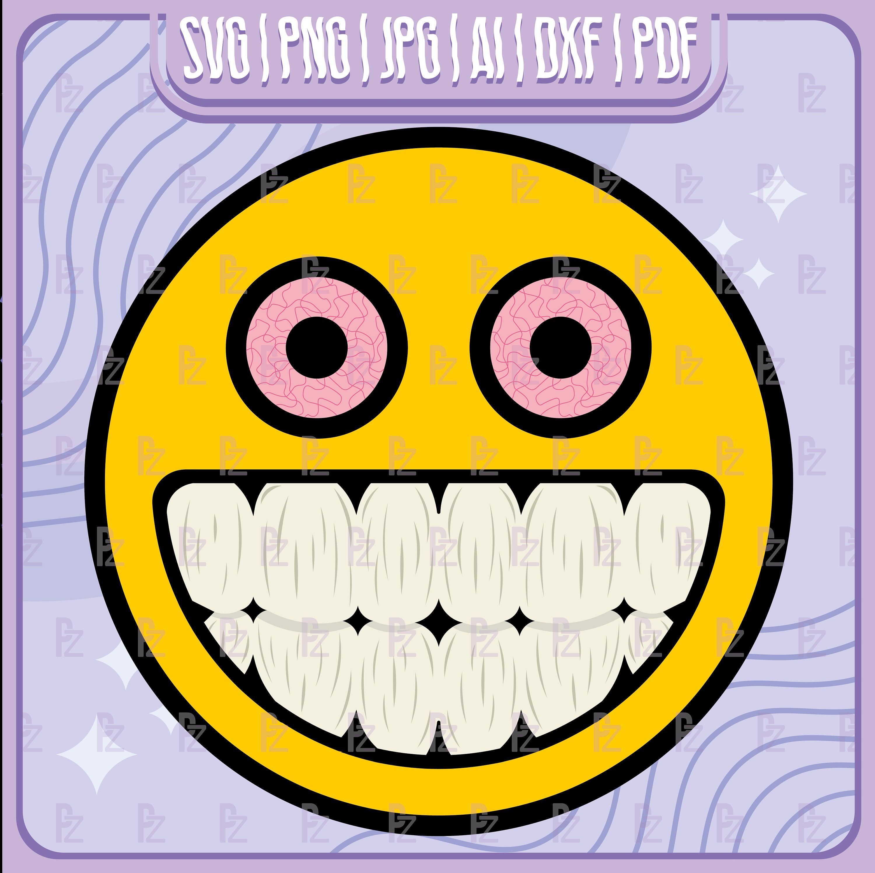 Creapy Smiley Face Svg High Smiley Svg Emoji Svg Svg Files for Cricut and Silhouette Vector ...