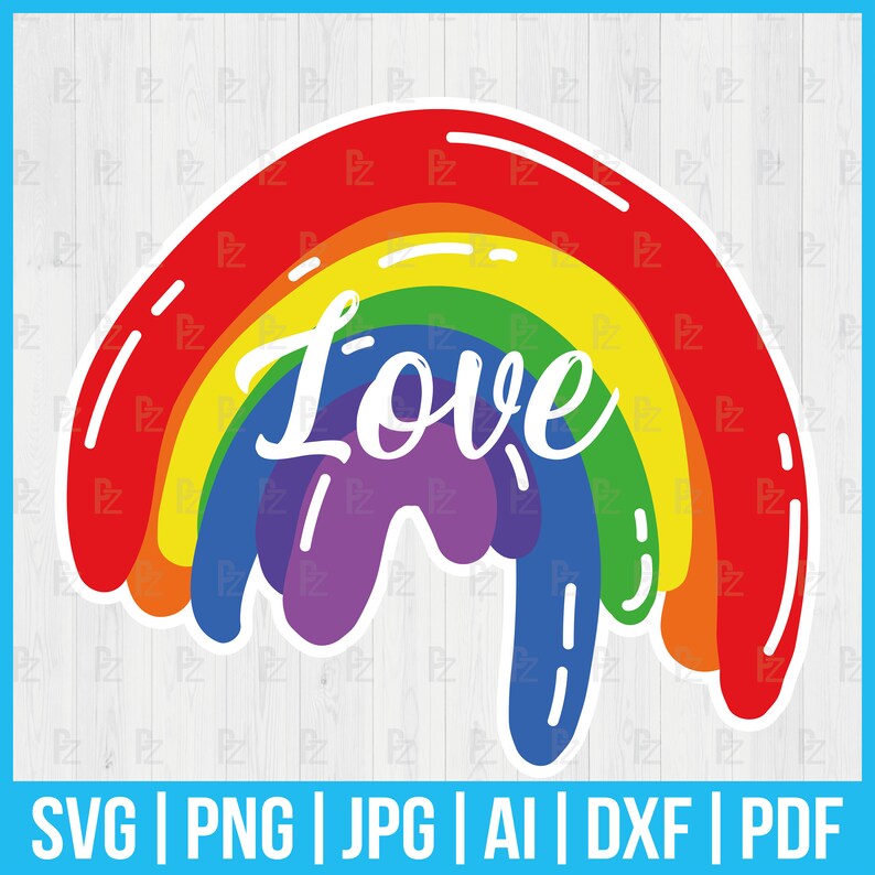 Rainbow Love Svg, Proud Month Svg, Lgbtq Svg, Gay Pride Svg, Dxf, Svg ...