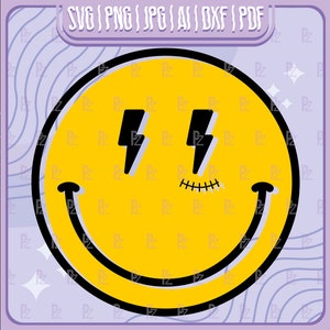 Lightning Smiley Face Svg High Smiley Svg Emoji Svg Svg Files for ...