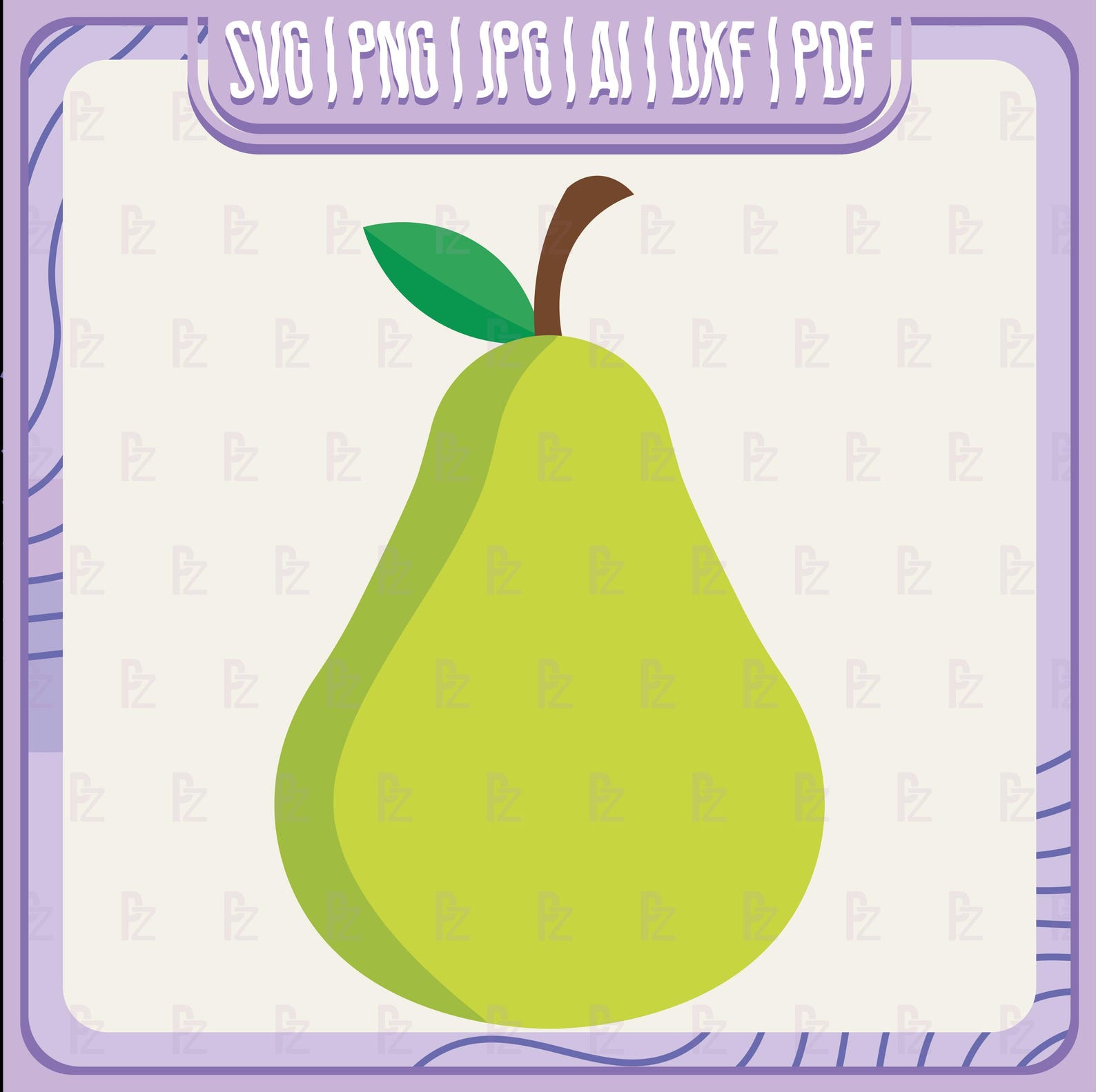 Pear Svg Fruit Svg Healthy Svg Png, Jpg, Pdf, Eps, Dxf Instant Download ...