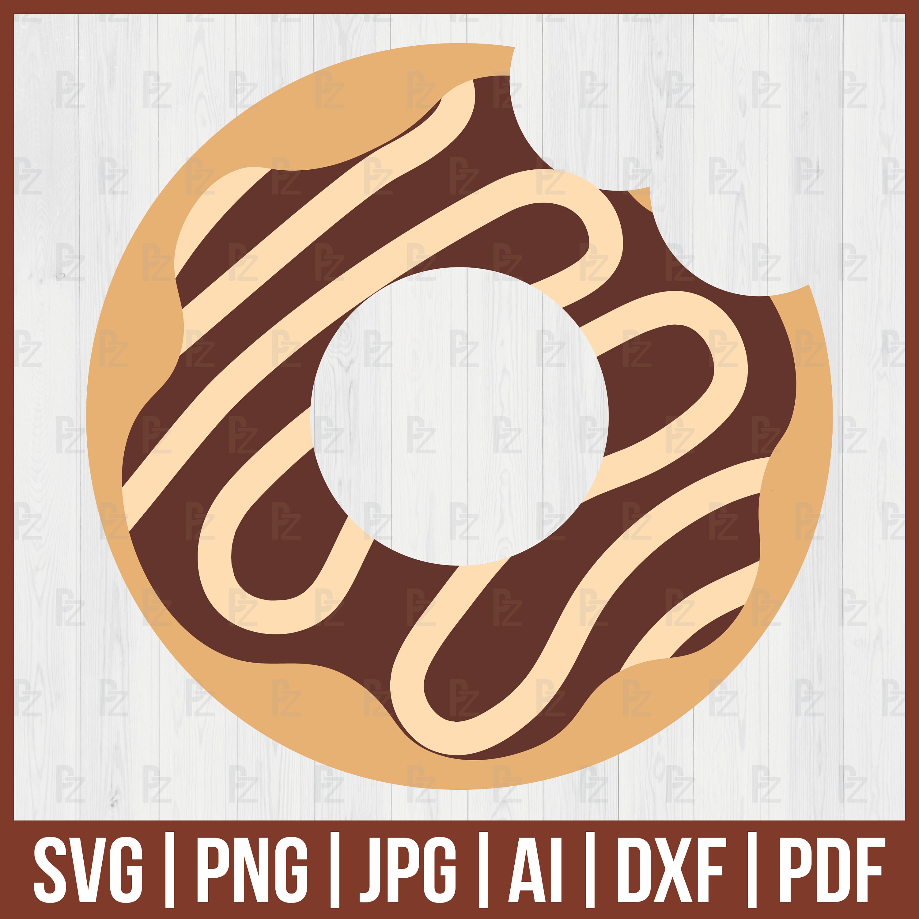 SVG Donut With a Chocolate Topping, Donut With Topping Vector and ...