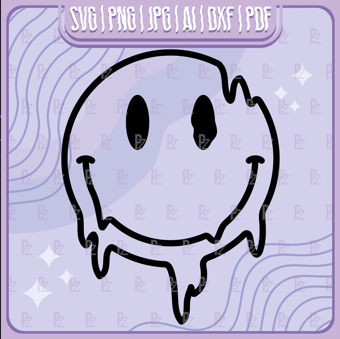 Drippy Smiley Face Svg Happy Face Svg Emoji Svg Svg Files for Cricut ...