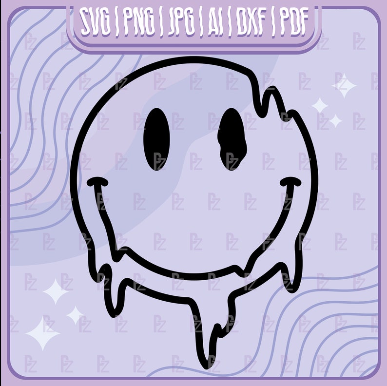 Drippy Smiley Face Svg Happy Face Svg Emoji Svg Svg Files for Cricut ...