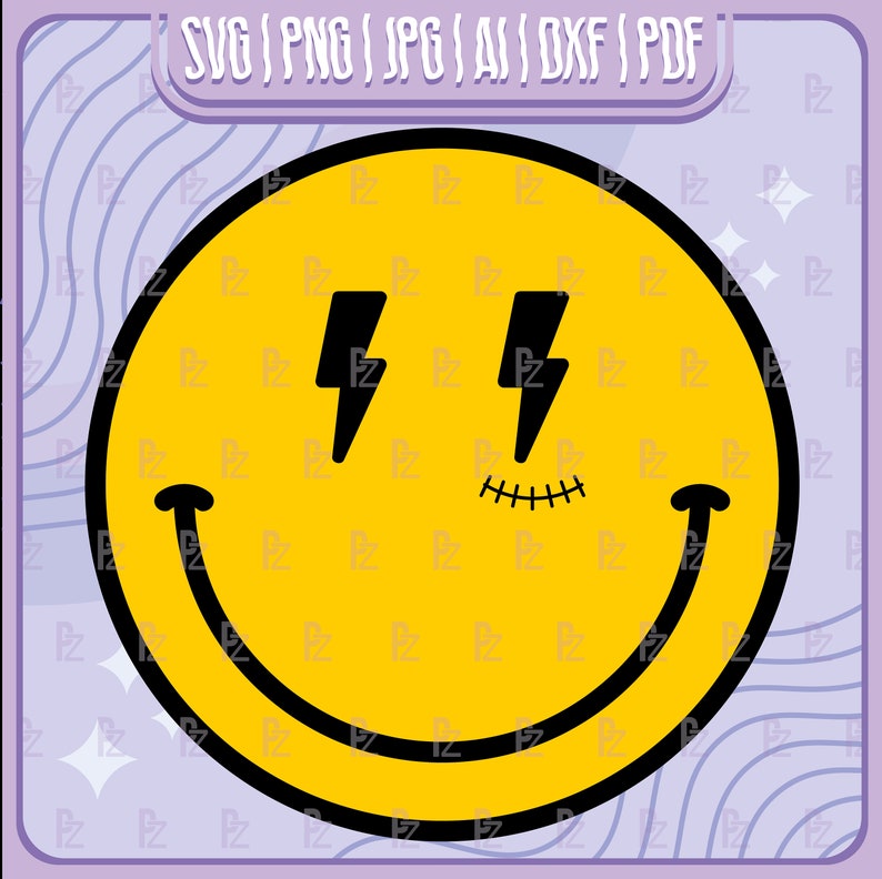 Lightning Smiley Face Svg High Smiley Svg Emoji Svg Svg Files for ...