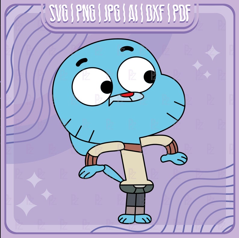 Cartoon Bundle Svg Gumball and Darwin Clipart Layered Vectors Png, Jpg ...