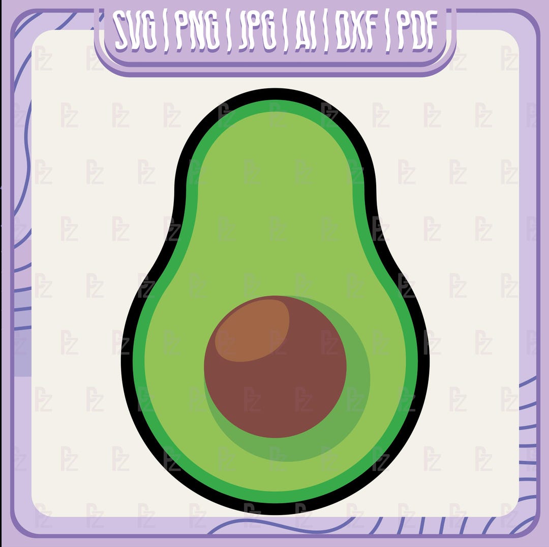Avocado Svg Fruit Svg Healthy Svg Png, Jpg, Pdf, Eps, Dxf Instant ...