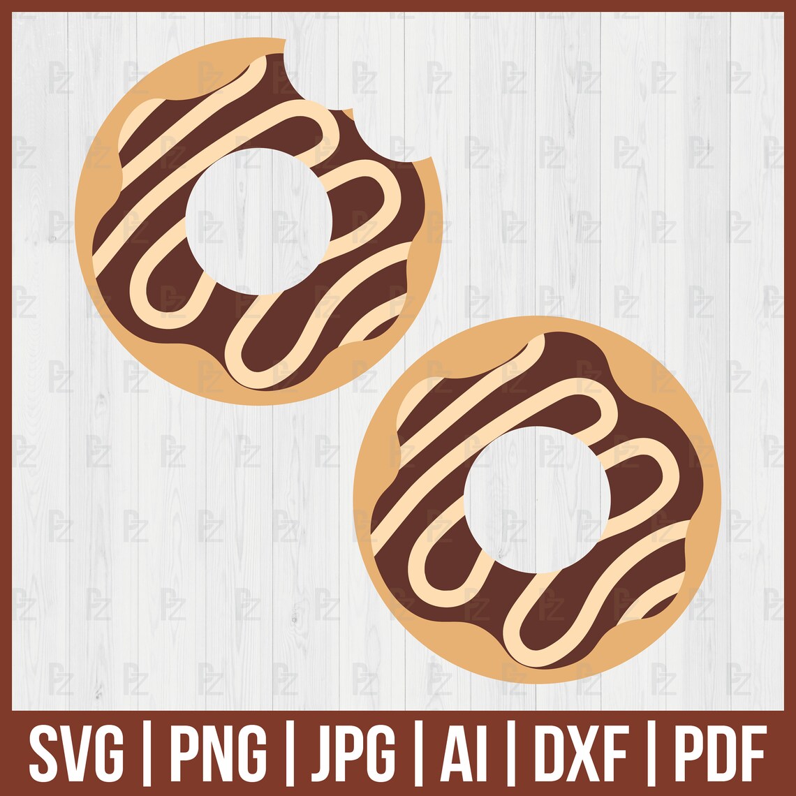 SVG Donut With a Chocolate Topping, Donut With Topping Vector and ...