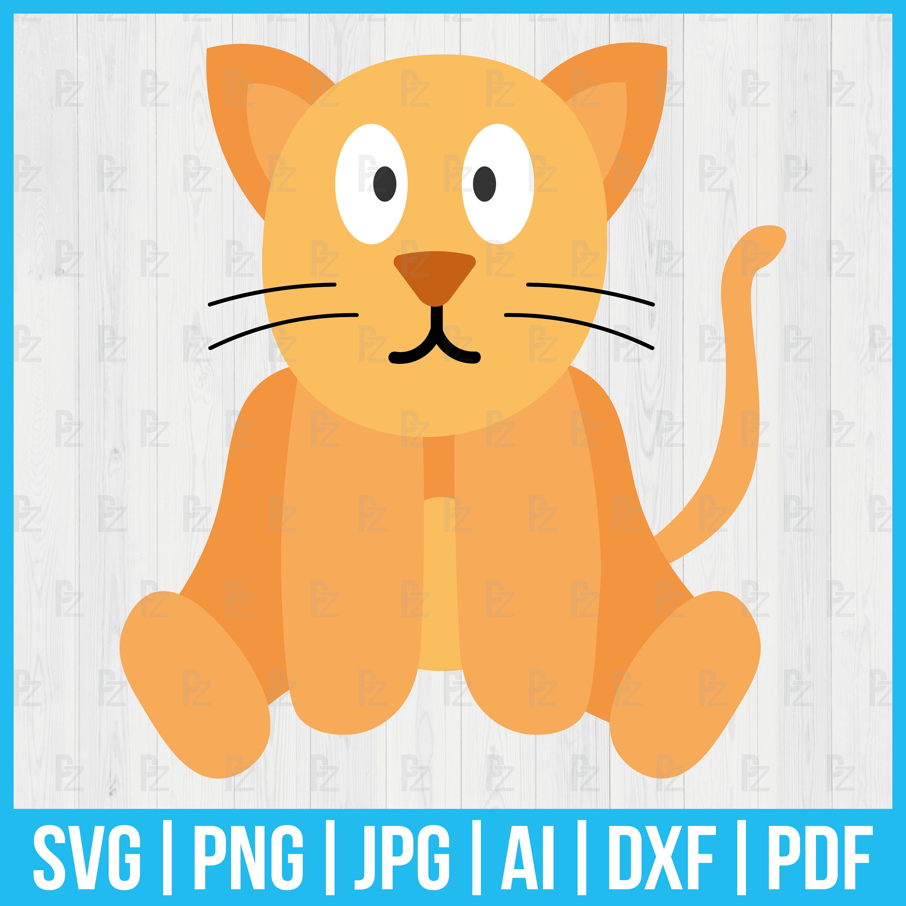 Cat SVG, Animal Svg, Ginger Cat, Digital File, Svg, Dxf, Png, Jpg, Pdf ...