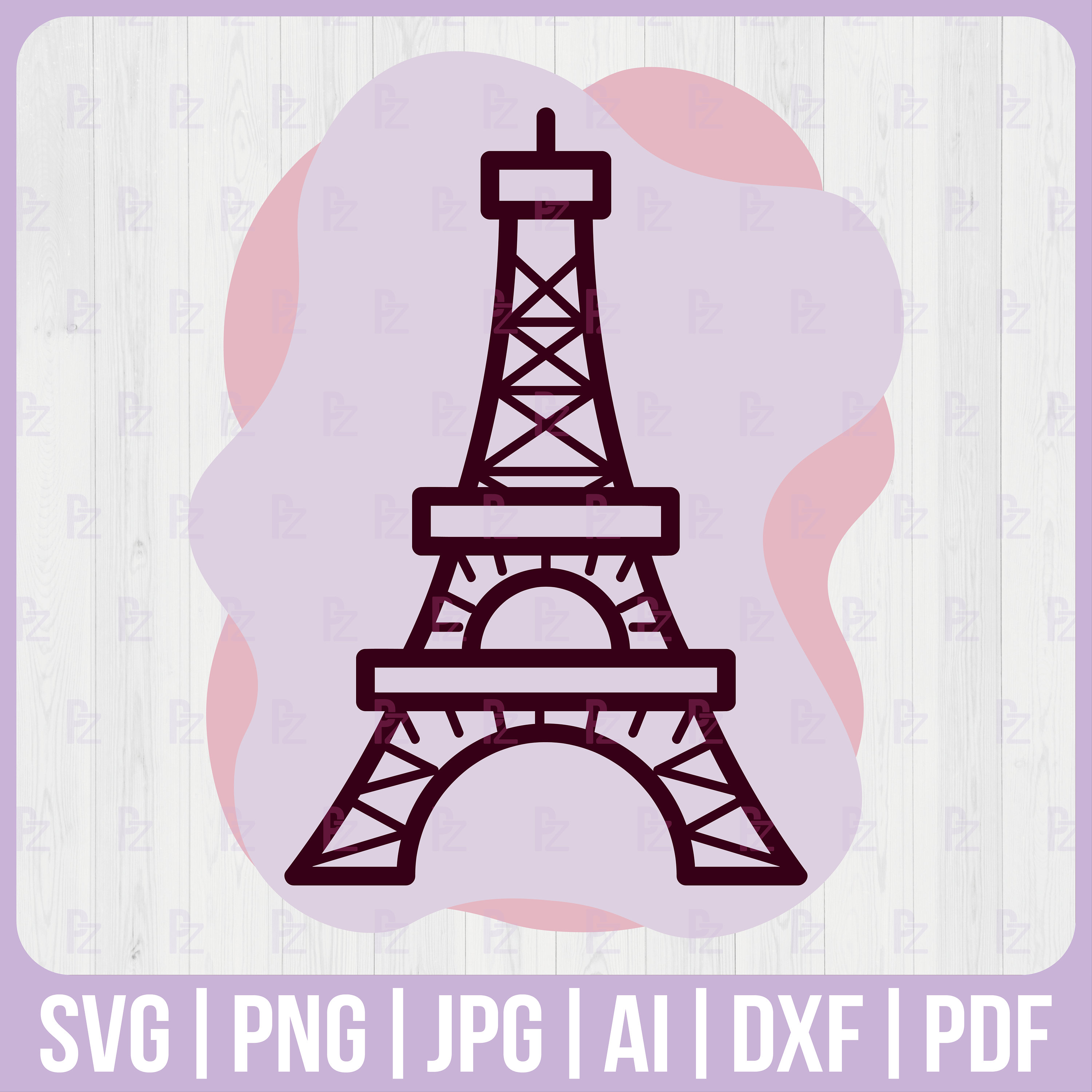 Eiffel Tower SVG, Paris Svg, Monument Svg, Clipart and Vector, Dxf, Pdf ...