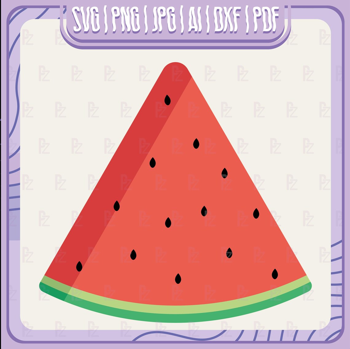 Watermelon Svg Fruit Svg Healthy Svg Png, Jpg, Pdf, Eps, Dxf Instant ...