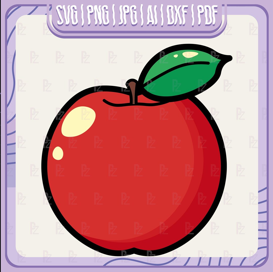 Apple Svg Fruit Svg Healthy Svg Png, Jpg, Pdf, Eps, Dxf Instant ...