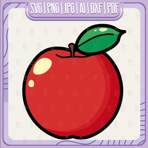 Apple Svg Fruit Svg Healthy Svg Png, Jpg, Pdf, Eps, Dxf Instant ...