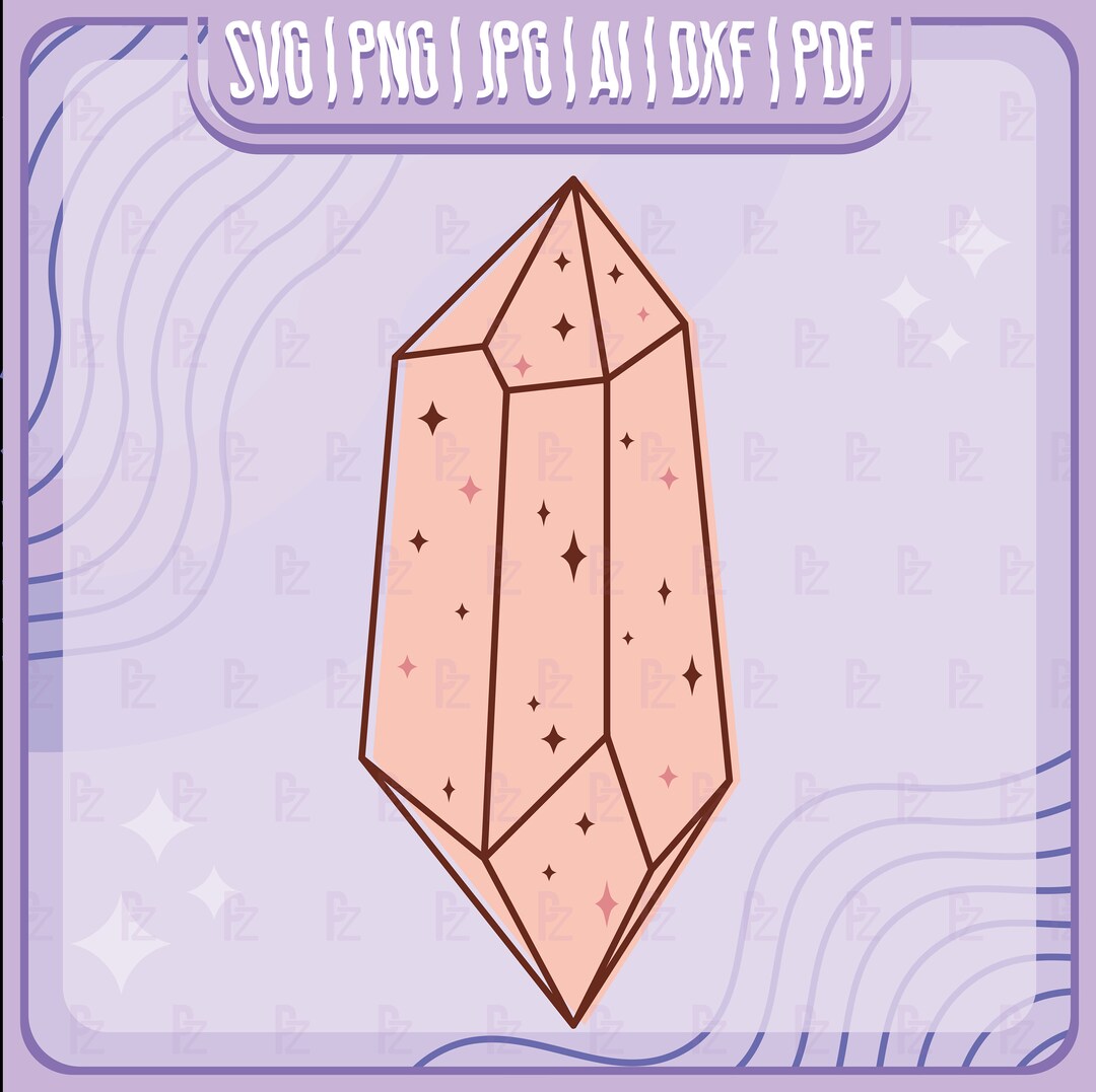 Crystal Gem Svg File Diamond Svg Gemstone Clipart and Vector Jpg, Png ...