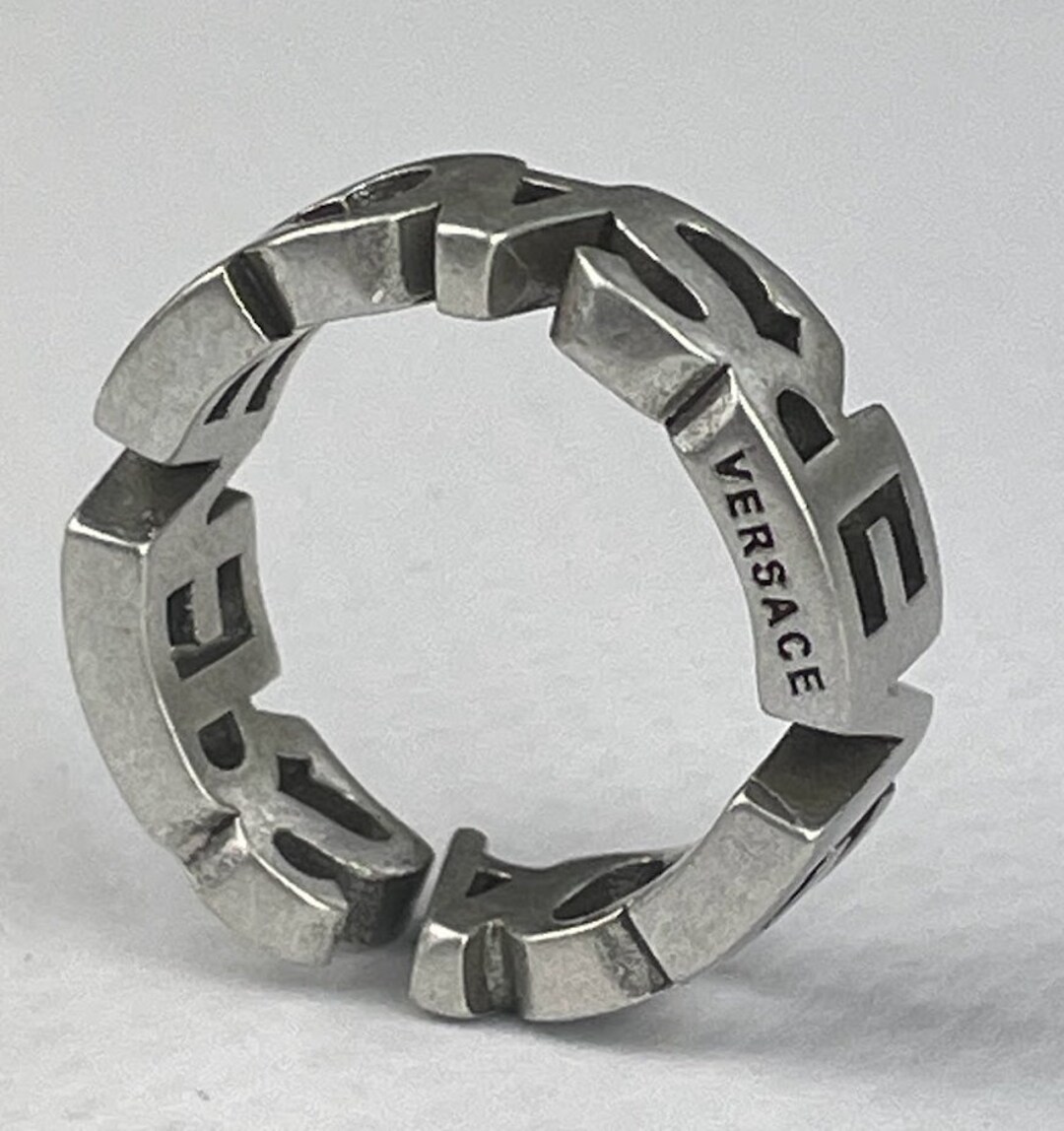 Vintage Versace Silver Letter Ring Size 6 - Etsy