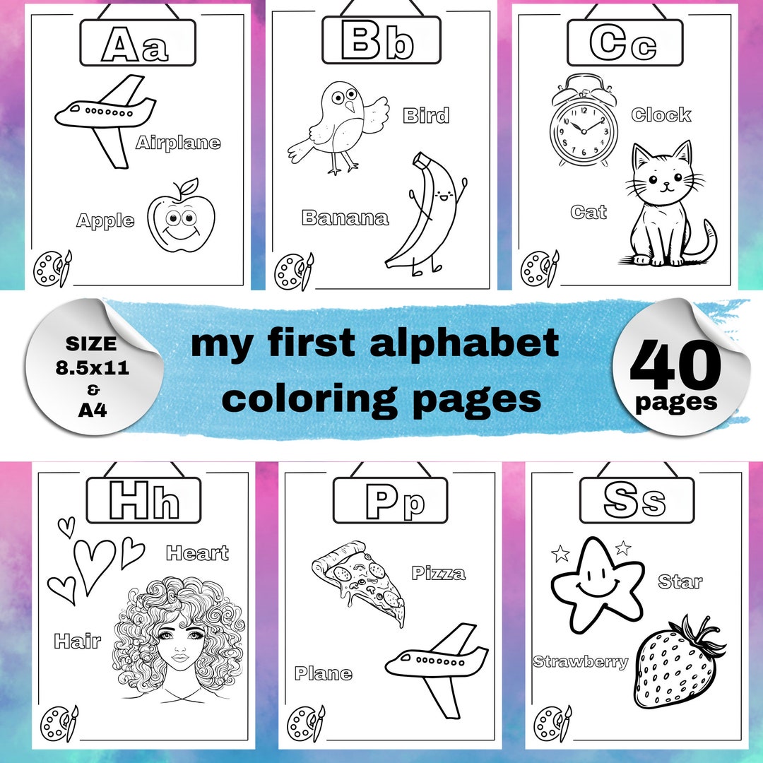 40 Alphabet Coloring Pages for Kids, Toddlers, Preschoolers, Homeschool ...