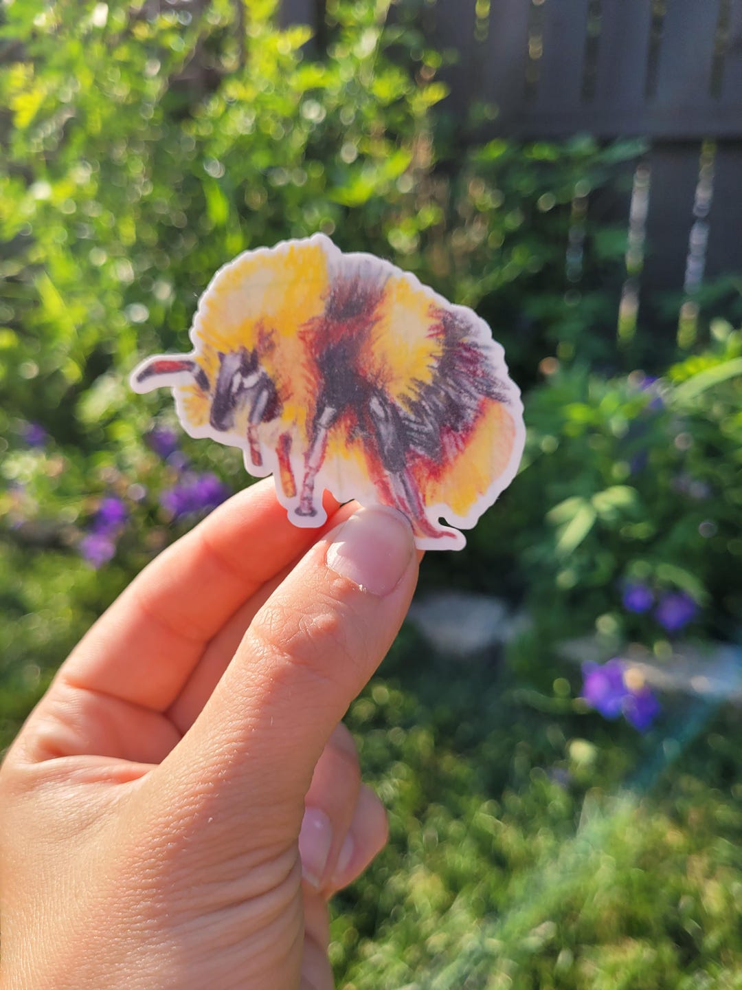 Fuzzy Bumblebee Vinyl Sticker - Waterproof Nature Decal for Water ...