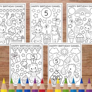 Personalized Unicorn & Dragon Birthday Coloring Placemat Page, Fun Kids ...