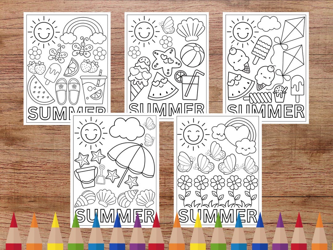 5 Printable Summer Coloring Pages for Kids – Beach & Vacation Activity ...