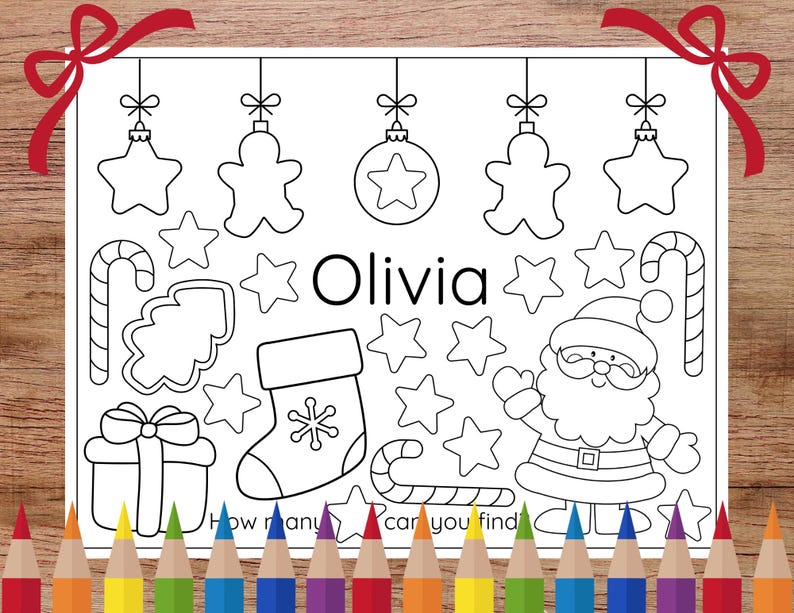 Personalized Christmas Coloring Page: Custom Xmas Activity (printable ...